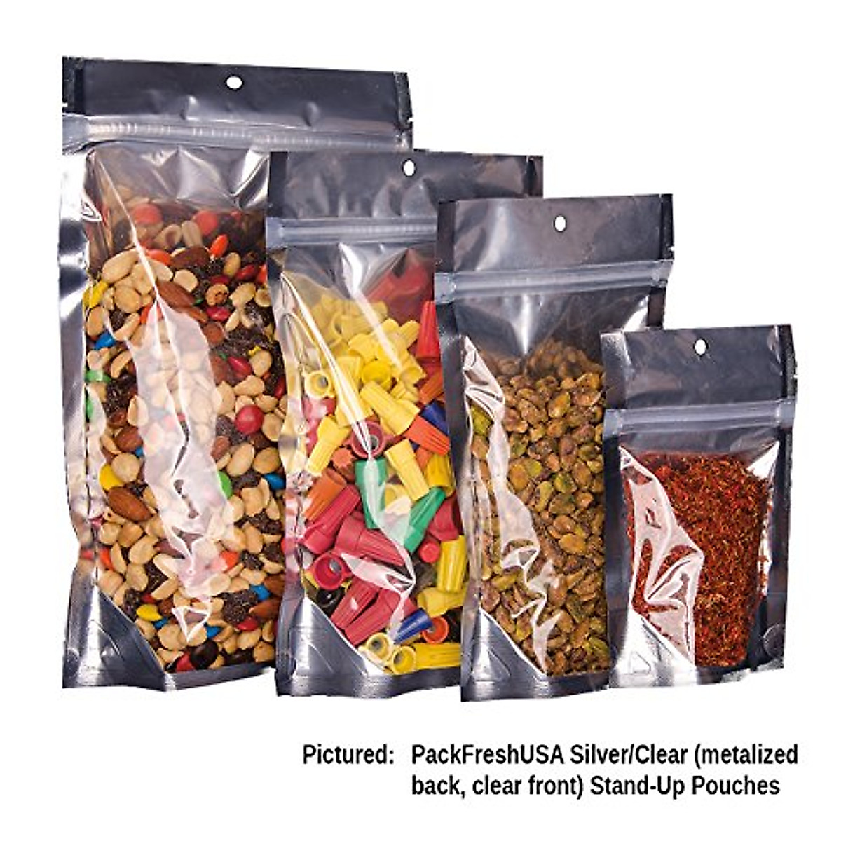 PackFreshUSA: Stand Up Pouch Bags Sample Kit - Professional Flexible Packaging - Resealable - Seal-Top - Heat-Sealable - Hang Hole - Tear Notch -Sample Kit