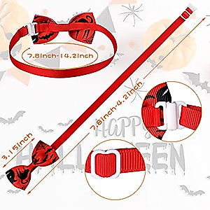 40 Pieces Halloween Pet Neckties and Bow Ties Collars Set Adjustable Pumpkin Skull Cat Bowties Dog Ties with Adjustable Collar Halloween Pet Costume for Dogs Puppies Cats Holiday Daily Wearing