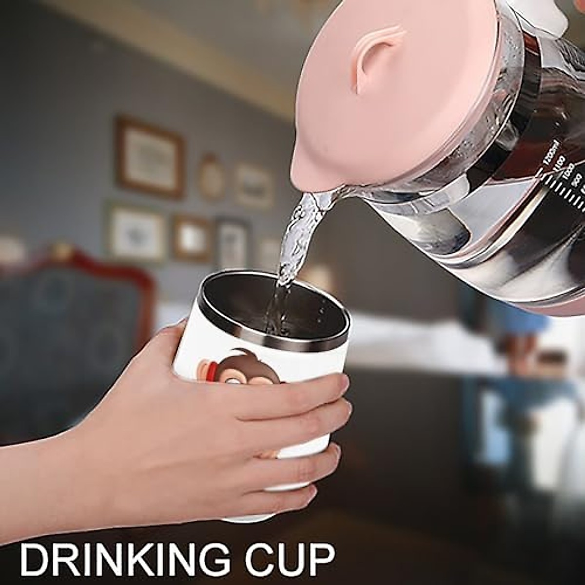 YKUDBN Stainless Steel Insulated Cup, Naughty Monkey Print 304 Stainless Steel, Smooth Round Rim Ideal for Office, Home, And Gift Giving