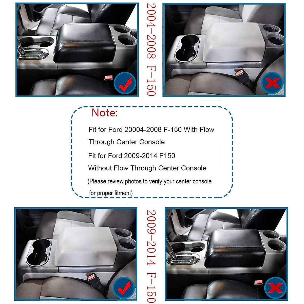 F-150 Cup Holder Insert Compatible with Ford F-150 2004-2008 with Flow Through Console,2009-2014 F150 Without Flow Through Console, Replacement Front Center Console Cup Holder