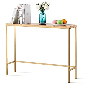Cplxroc 39.4'' Console Table, Entryway Table, Entrance Sofa Table,Narrow Sofa Table, MDF Entry Table, Accent Coffee Table with Metal Frame, Couch Table Easy to Assemble for Hallway, Living Room (D)