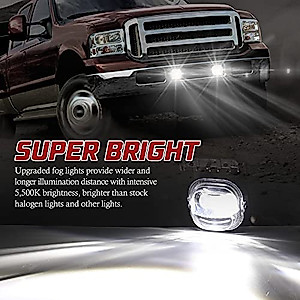 BUNKER INDUST LED Fog Lights for 2005 2006 2007 Ford F250 F350 F450 F550 SUPER DUTY, OEM Bumper Driving Fog Lamp Kit