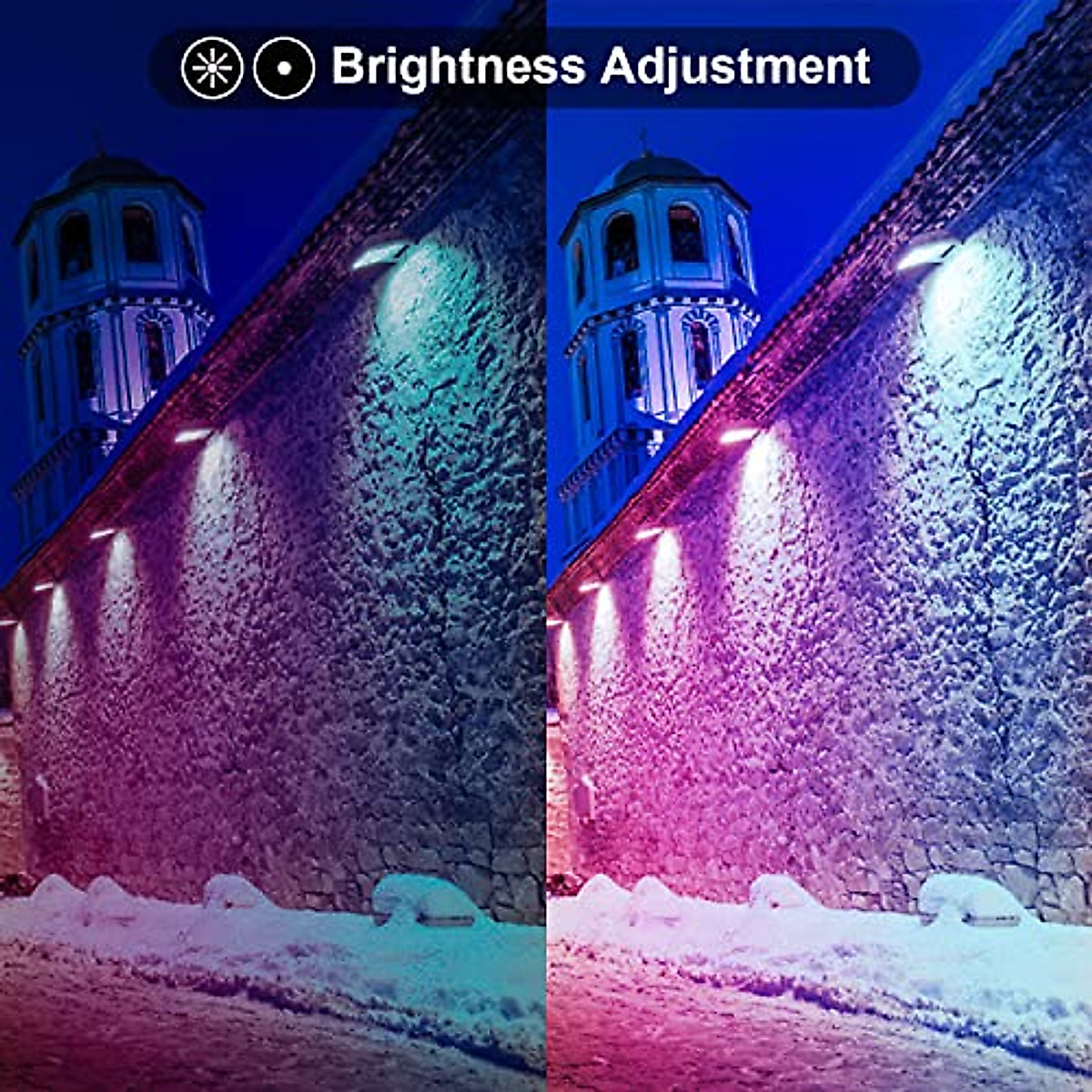LED Flood Light RGBW Color Changing Lights Cool White Outdoor Smart Floodlights 40W, Dimmable by Remote Control, IP66 Waterproof Landscape Lighting Garden LED Wall Wash Lights 2 Pack