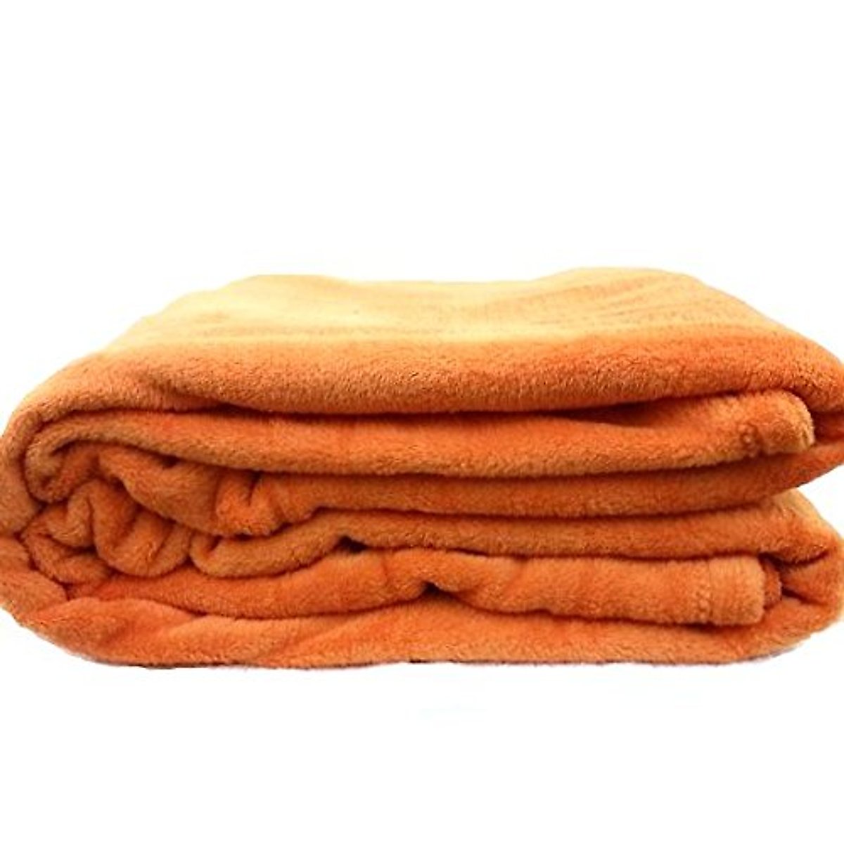 EMPIRE Coral Fleece Super Soft Solid Throw Blankets (Queen, Orange)