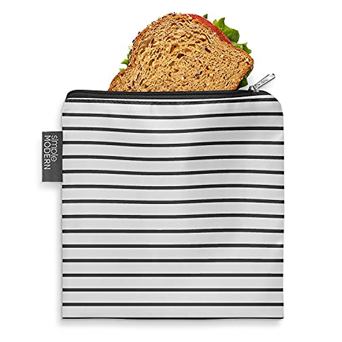 Simple Modern Ellie Reusable Snack Bags Sandwich Bag - Food Storage, Medium, Glacier Stripes