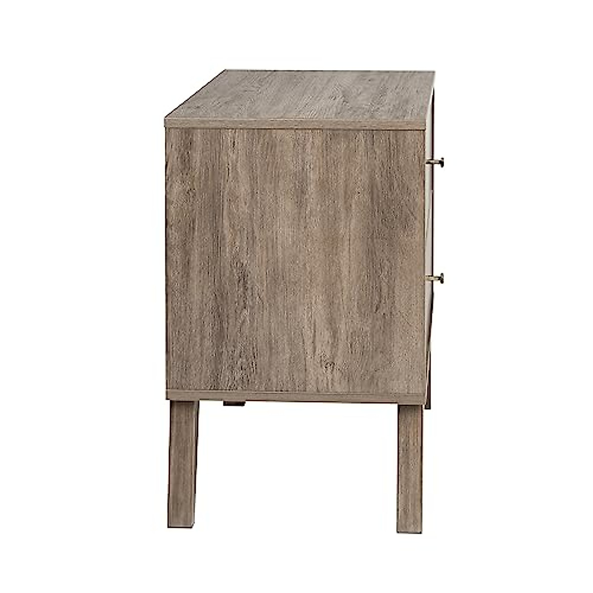 Prepac Milo Mid-Century Modern 2 Drawer Nightstand, Bedside Table, Contemporary Bedroom Furniture, 16"D x 25"W x 25"H, Drifted Gray