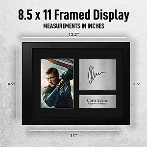 HWC Trading Chris Evans USL Framed Signed Printed Autograph Captain America The Avengers Print Photo Picture Display - US Letter Size