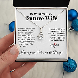 MDPrints To My Soulmate Necklace For Women, Future Wife Necklace, Fiance Gifts For Her, To My Wife Necklace Wedding Anniversary Present For Wife, Beautiful Soulmate Jewelry On Christmas, Stainless