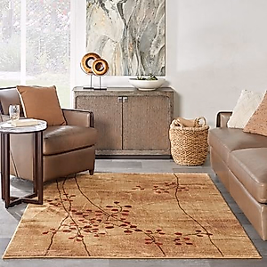 Nourison Somerset Rustic Area Rug 3'6" x 5'6", Latte, Rectangular, 0.5" Thick, Easy -Cleaning Non Shedding Bed Room Living Room Dining Room Kitchen
