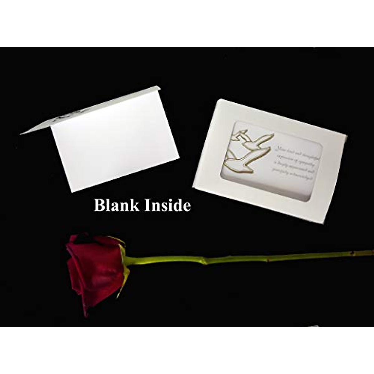 Gappitv Funeral Sympathy Acknowledgements - Set of 25 Thank You Cards - Includes Envelopes - Gold Foil Stamped Going Home Doves