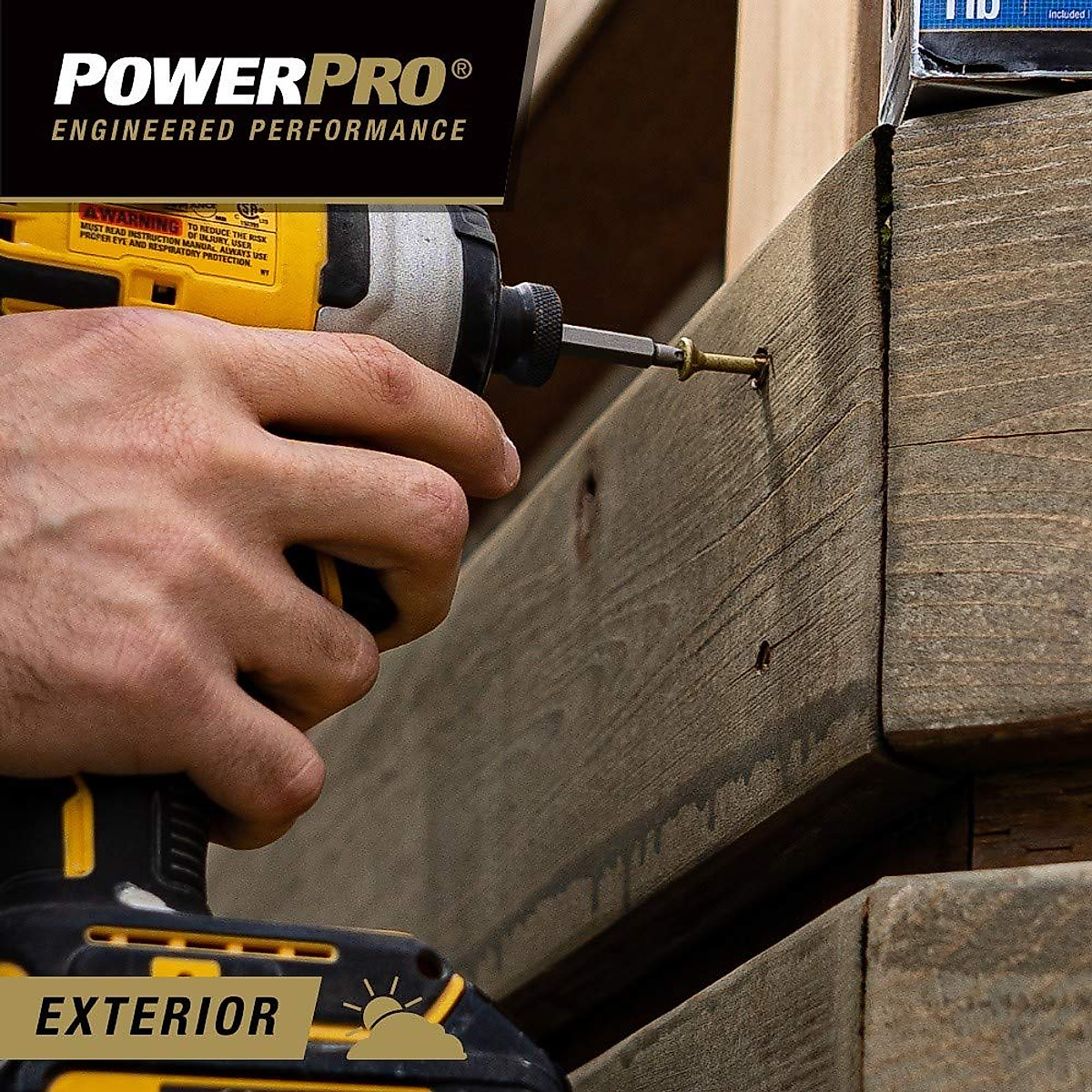 Power Pro 48618 Wood Screws, #10 x 6", Premium Outdoor Deck Screws, Rust Resistant, Epoxy Coated Bronze, 5lb Tub, 177 pcs