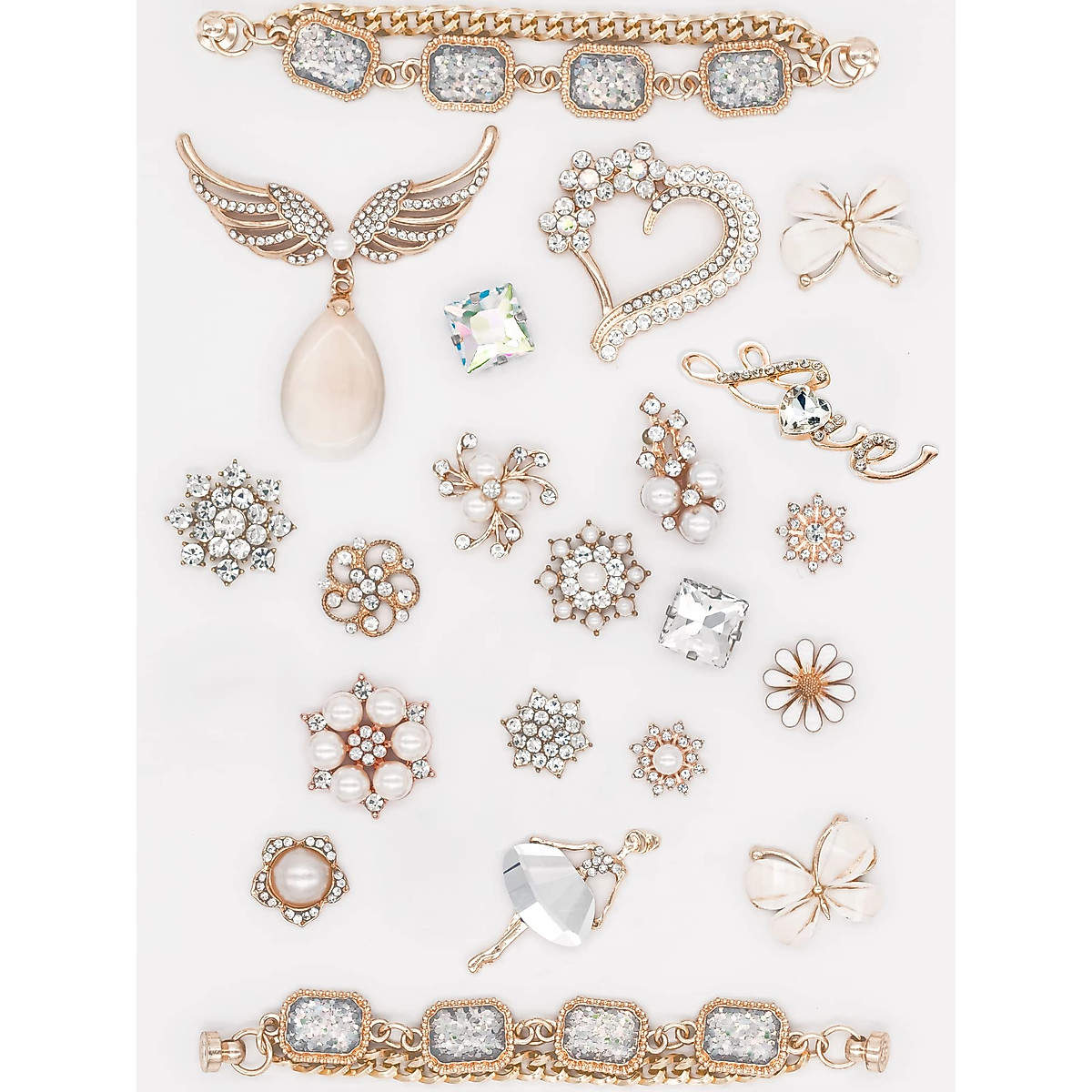 Acwenie Shoe Charms Bling for Croc Jewelry Accessories Decoration for Women Girls Party Favors Birthday Gifts