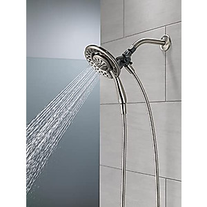 Delta D75486CSN In2ition 1.75 GPM 2-in-1 Multi Function Shower Head and Hand Shower with 60" Hose - Limited Lifetime Warranty Spotshield Brushed Nickel