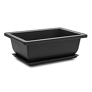 LIXXLY Bonsai Training Pots with Humidity Trays - Can be Used Indoors/Outdoors - Set of 4 Plastic Pots - Complete with Succulent Plant Water Bottle