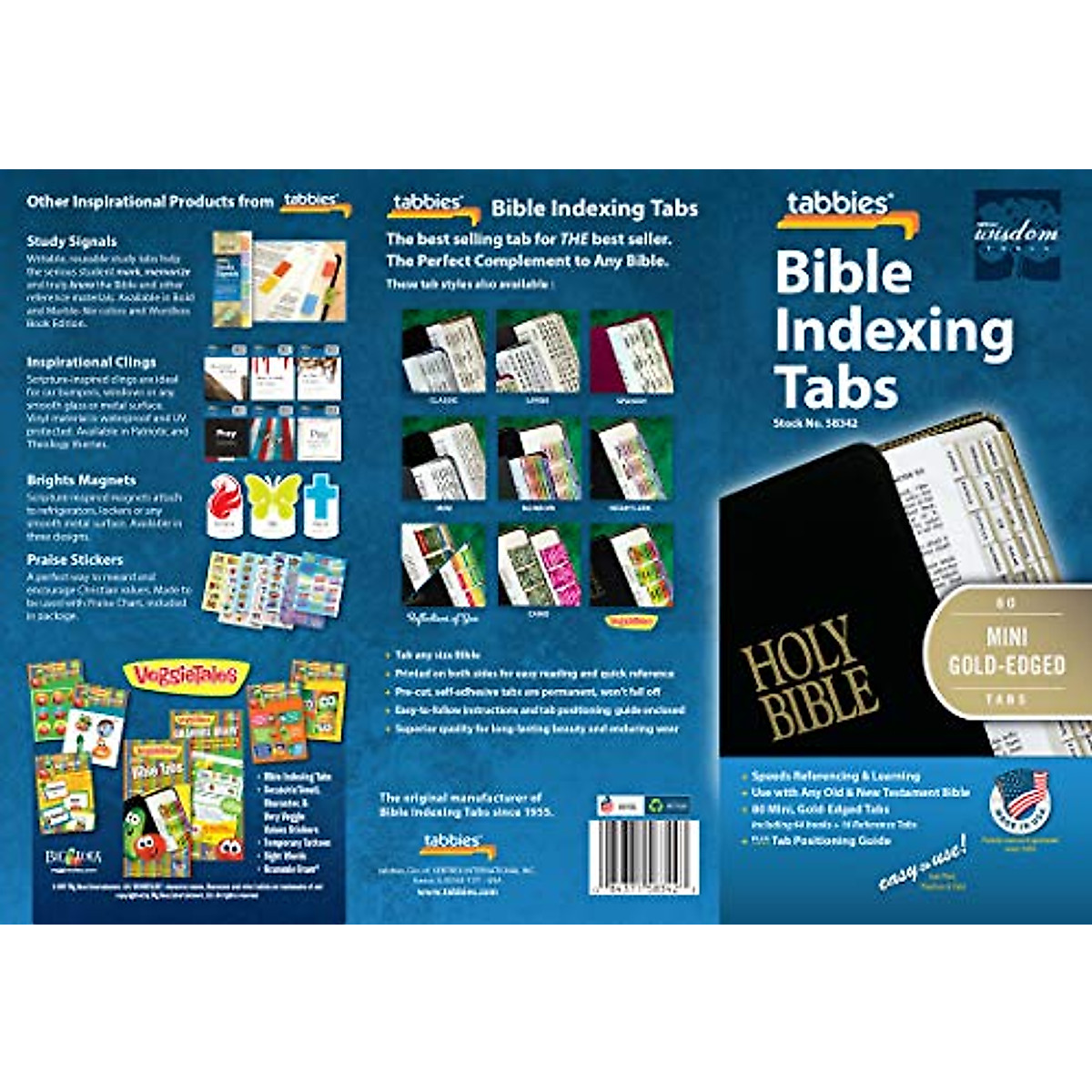 Tabbies Mini Gold-Edged Bible Indexing Tabs, Old & New Testament, 80 Tabs Including 64 Books & 16 Re