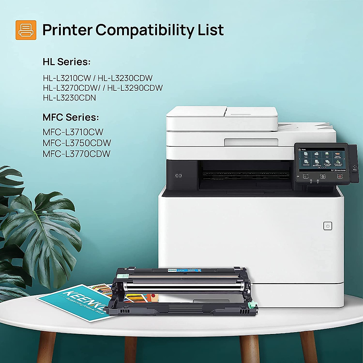KEENKLE DR223CL DR223 DR-223 Compatible Drum Unit Replacement for Brother DR223CL DR223 DR-223 use with MFC-L3770CDW MFC-L3750CDW HL-L3230CDW HL-L3290CDW HL-L3210CW MFC-L3710CW (4 Pack)
