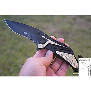 8.25 Inch Mtech Tactical Stainless Steel Open Folding Pocket Knife With Clip Outdoor Survival Hunting Knife for Camping by Survival Steel