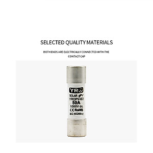 AGOUNOD DC 1000V 14x51MM 40A 50A 63A PV Solar Fuse Metal Alloys for Solar Power System Protection YROPV-63 (AMP : 50A)