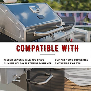 50 Pack Grease Drip Pan Liners | Compatible with Weber Genesis II LX 400 & 600, Summit 400 & 600 Gold & Platinum 6-burner Series, SmokeFire EX4, EX6 | Disposable Aluminum BBQ Drip Tray | 11 x 5 Inch