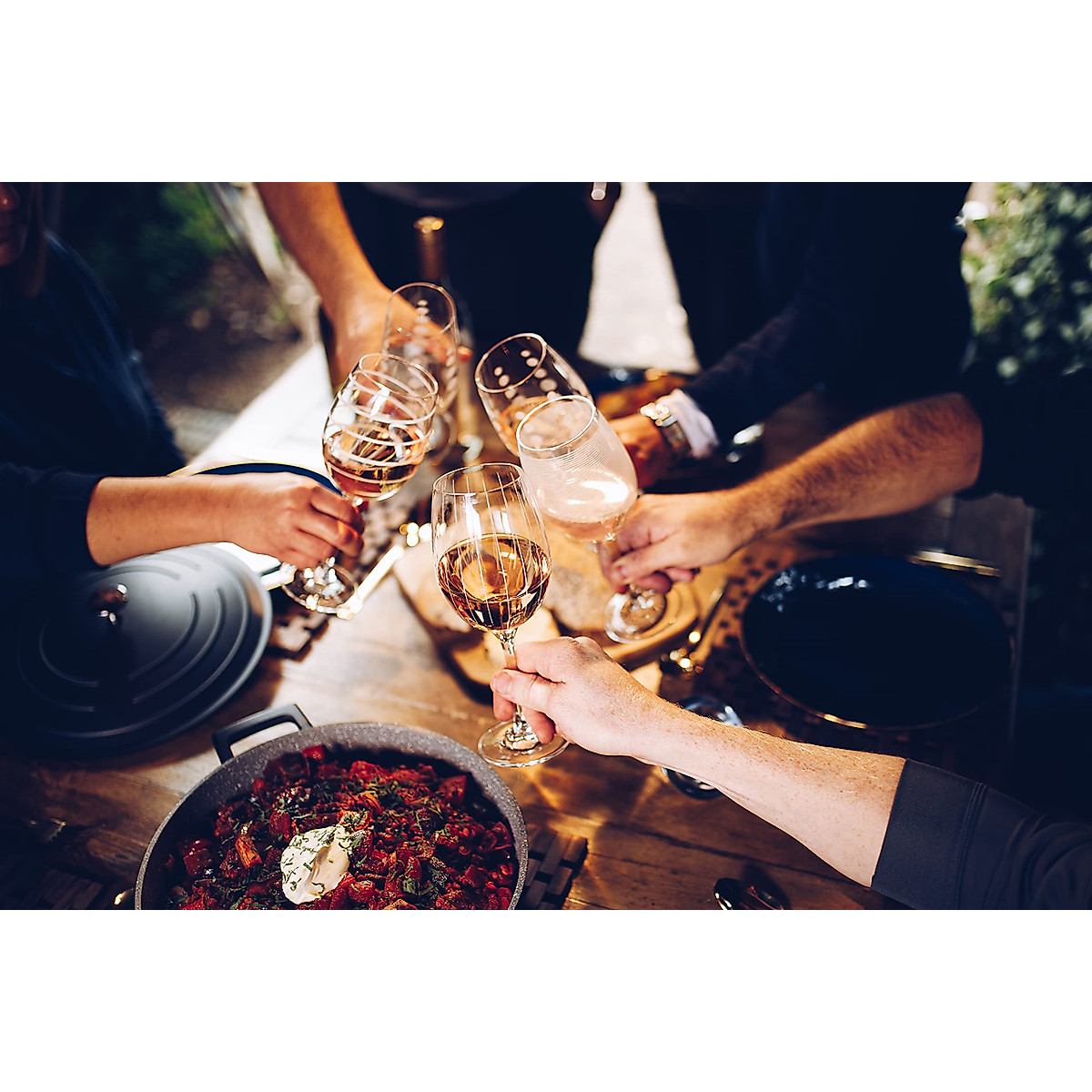 Mikasa Set of 4 Cheers Crystal White Wine Glasses, Silver