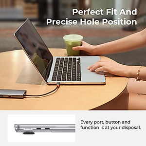 EooCoo Compatible with New MacBook Air 13.6 inch Case 2022 A2681 M2 Chip with Retina Display，Plastic Hard Shell Case + TPU Keyboard Skin Cover + Screen Protector - Crystal Clear
