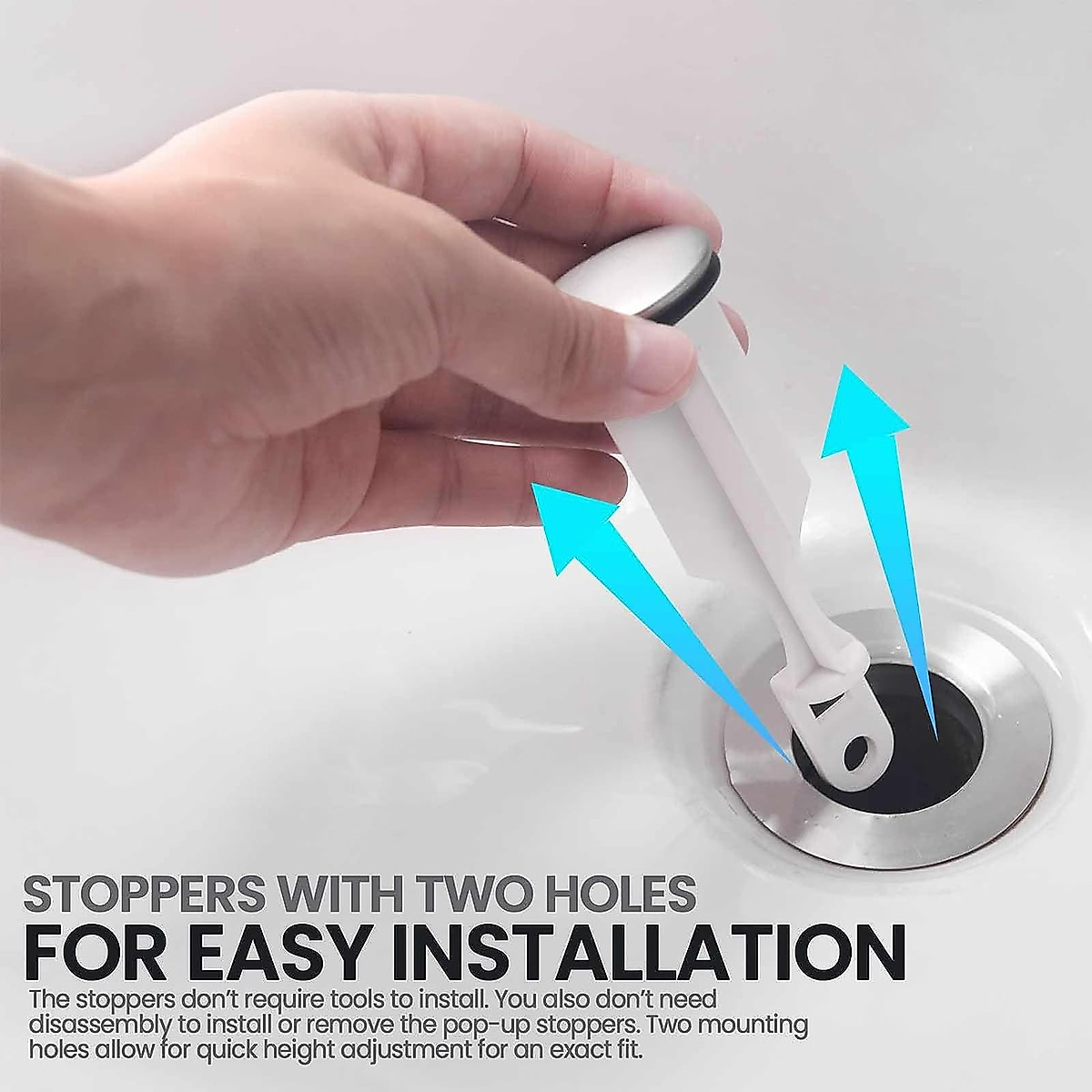 Calvana (2-Pack) Bathroom Sink Pop-Up Stoppers - with Brushed Nickel Finish - Fits Most Pop-Up stoppers Design 1-3/8” Cap Outer Diameter, 4-1/2 Overall Height - with 2 Mounting Holes and Gasket Seal