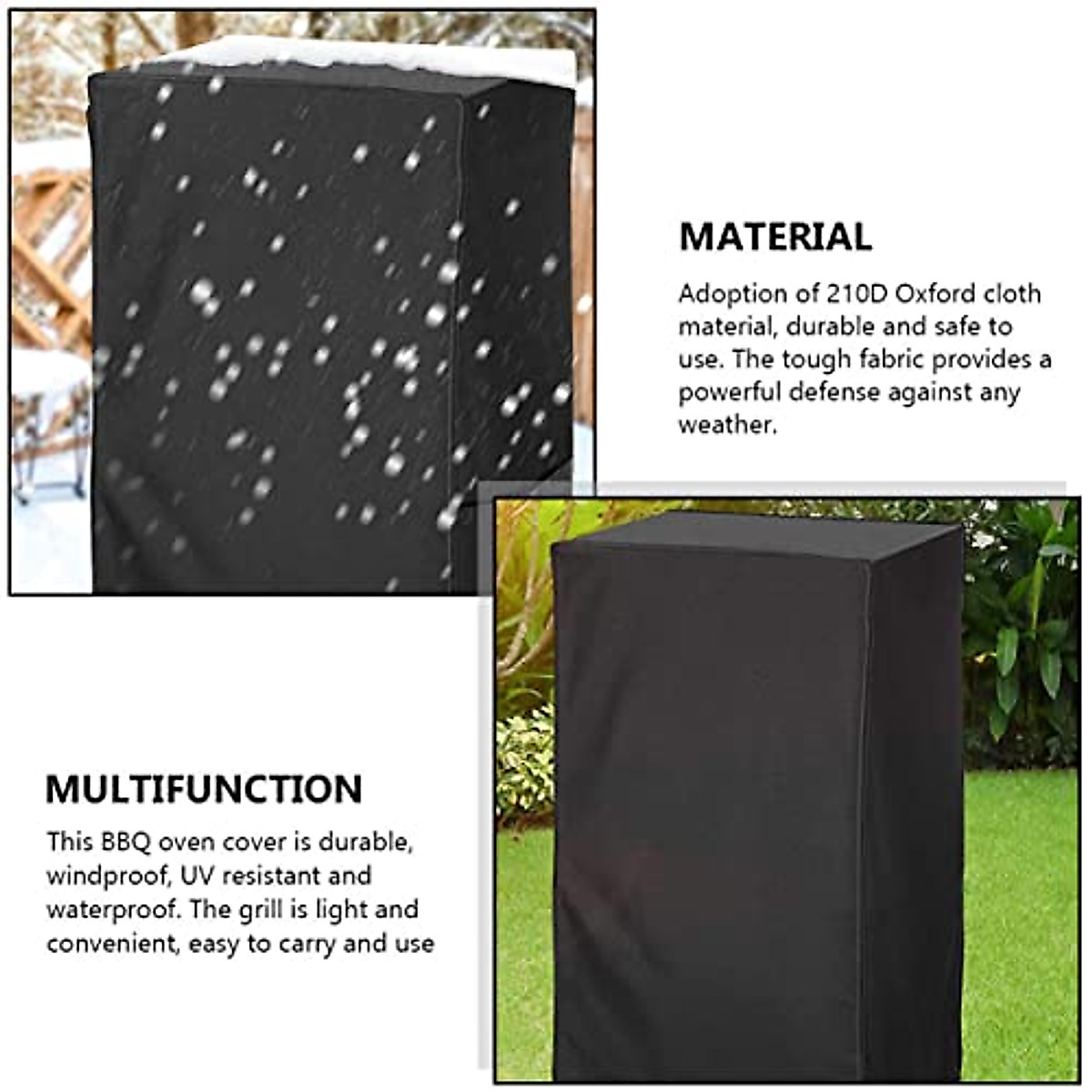 Yardwe Outdoor Furniture Covers Accessory Heavy- Outdoor Weather Resistant Barbecue Grill for Sun Storage Barbeque Protector Furniture Duty Garden BBQ Black Fabric Anti Cover Cloth Hibachi Grill