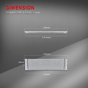 DaierTek 1590DD Guitar Effect Pedal Stomp Box Enclosure Diecast Metal Aluminum 7.40" X 4.70" X 1.46" Inches 188mm X 120mm X 37mm Housing Size