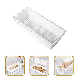 UPKOCH 3pcs box Storage Cutter Drainer and Fork Tray White Cutlery Caddy Drain for Chopsticks Countertop Drawer Drying Utensil Decorative Kitchen with Silverware Case Rack Flatware