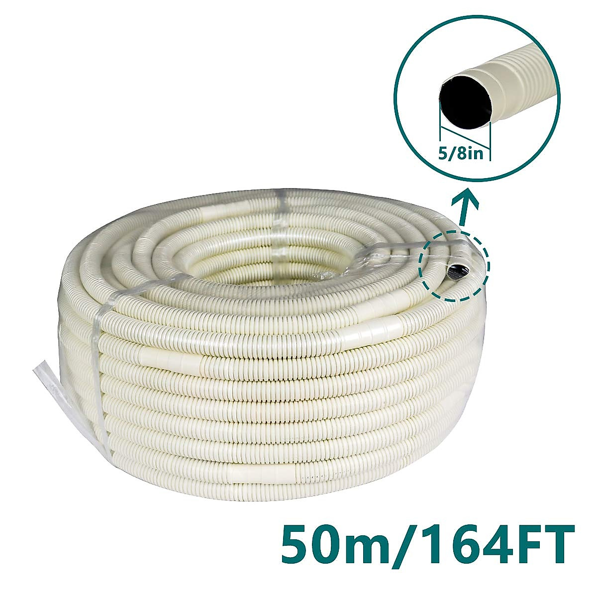 Daisypower 164Ft Air Conditioner Drain Hose Pipe, for Mini-Split Ductless AC, Heat Pump System,Cooling Only.5/8 ID