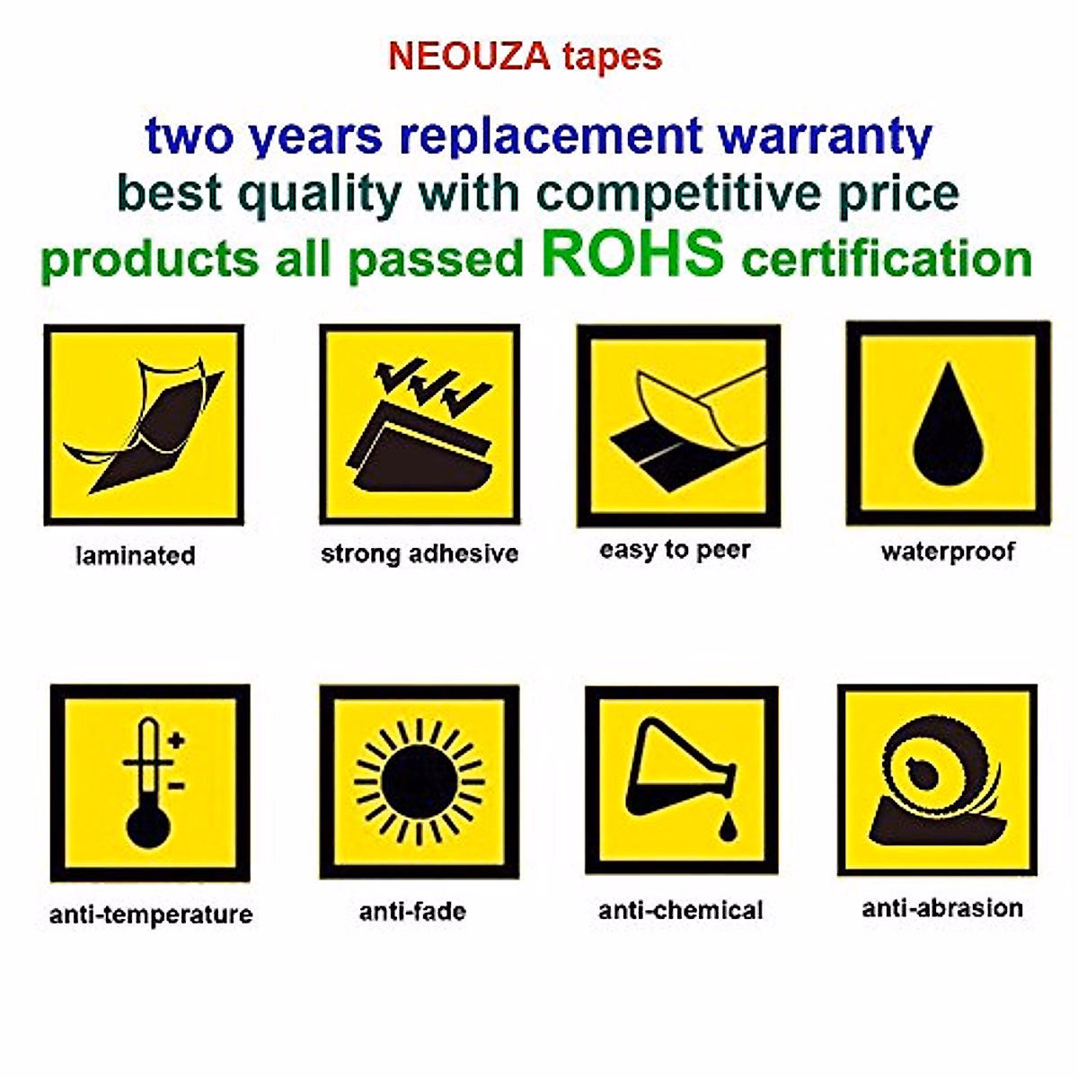 NEOUZA 5PK Compatible for Brother P-Touch Laminated Tze TZ Label Tape Cartridge 24mm x 8m (TZe-455 White on Red)
