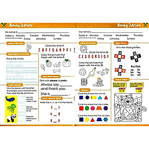 PRE-K & Kindergarten - Morning Starters Educational Workbooks - Set of 2 Books - v10