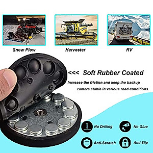 SKNOOY Magnetic Backup Camera Mount Base No Drilling, 2 Pack Anti-Scratch Neodymium Magnet, 90 LB Non-Damage Strong Magnetic Holder DVR Monitor System Mounting Base for RVs,Trailers,Trucks,Harvester