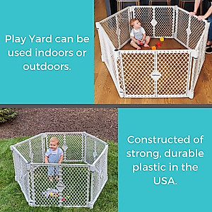 Toddleroo by North States Superyard 6 Panel Free Standing Play Yard, Indoor or Outdoor Baby Playpen, Baby Gate. Made in USA. 5.5 feet Corner to Corner Play Pen (26" Tall, Pewter)