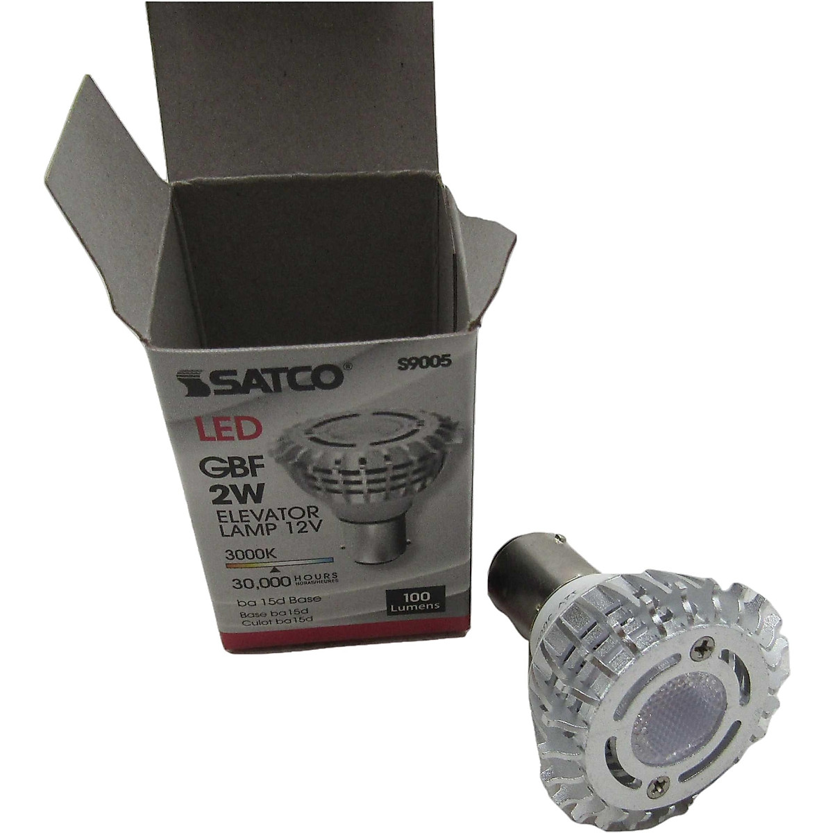 Satco S9005 2 Watt (20 Watt) 100 Lumens Elevator LED Warm White 3000K Light Bulb, Long Life
