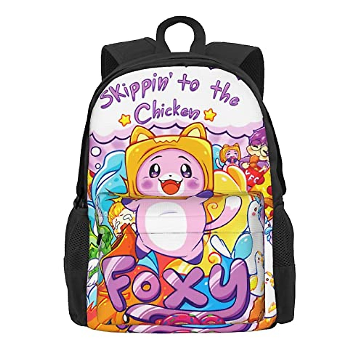 EgVgxir Backpack Foxy Anime Boxy Cartoon Double Shoulder Bag for Unisex 15.6 Inch Laptop Bagpack Large Capacity Travel Backpack for Hiking Work Camping