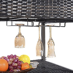 Nightcore 108 Quart Rattan Beverage Cooler Cart, Rolling Cooler with Shelf & Hanger, Ice Chest on Wheels, Portable Patio Backyard Cooler Trolley, Wicker Cooler Cart for Yard, Garden, Party