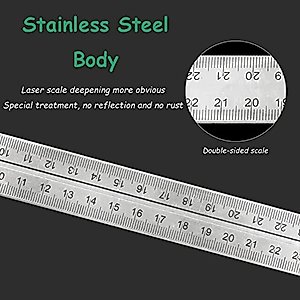 300mm (12") Combination Square Ruler, 1PC Adjustable Engineers Combination Try Square Set, Right Angle Ruler, Stainless Steel Finished Ruler, for Measurement, Marking, Layout