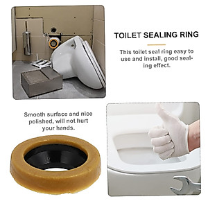 Uonlytech 3 Sets Toilet Seal Brass Washers Ring Kit Brass Fittings Toilet Fixed Accessories Toilet Wax Ring with Bolts Toilet Wax Seal Kit Toilet Seat Fixed Accessories Toilet Seat Bolts