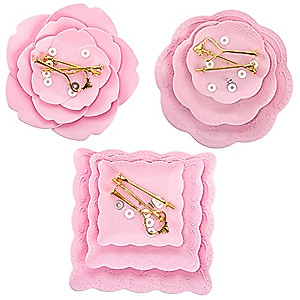 Tosnail 3 Pack 3 Tiers Plastic Cupcake Stand Dessert Stand Tiered Serving Trays with Gold Rod Candy Pastry Holders for Baby Shower, Wedding and Party - Pink