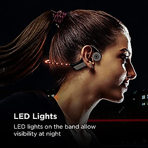 OPN Sound-Dashlyte Open Ear Bone Conduction Headphone - Bluetooth Wireless Headset with Led Lights - Upgraded Stereo Noise Cancelling - 7 Hours Playtime - Long-Term Comfort for Sports/Workout - Black