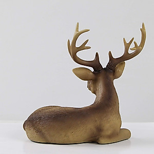 ReefoneArt Paperweight Figurine Festive Deer Animal Sculpture Home Decor or Outdoor Garden Statue - 5X 5 x 3.6 Inches