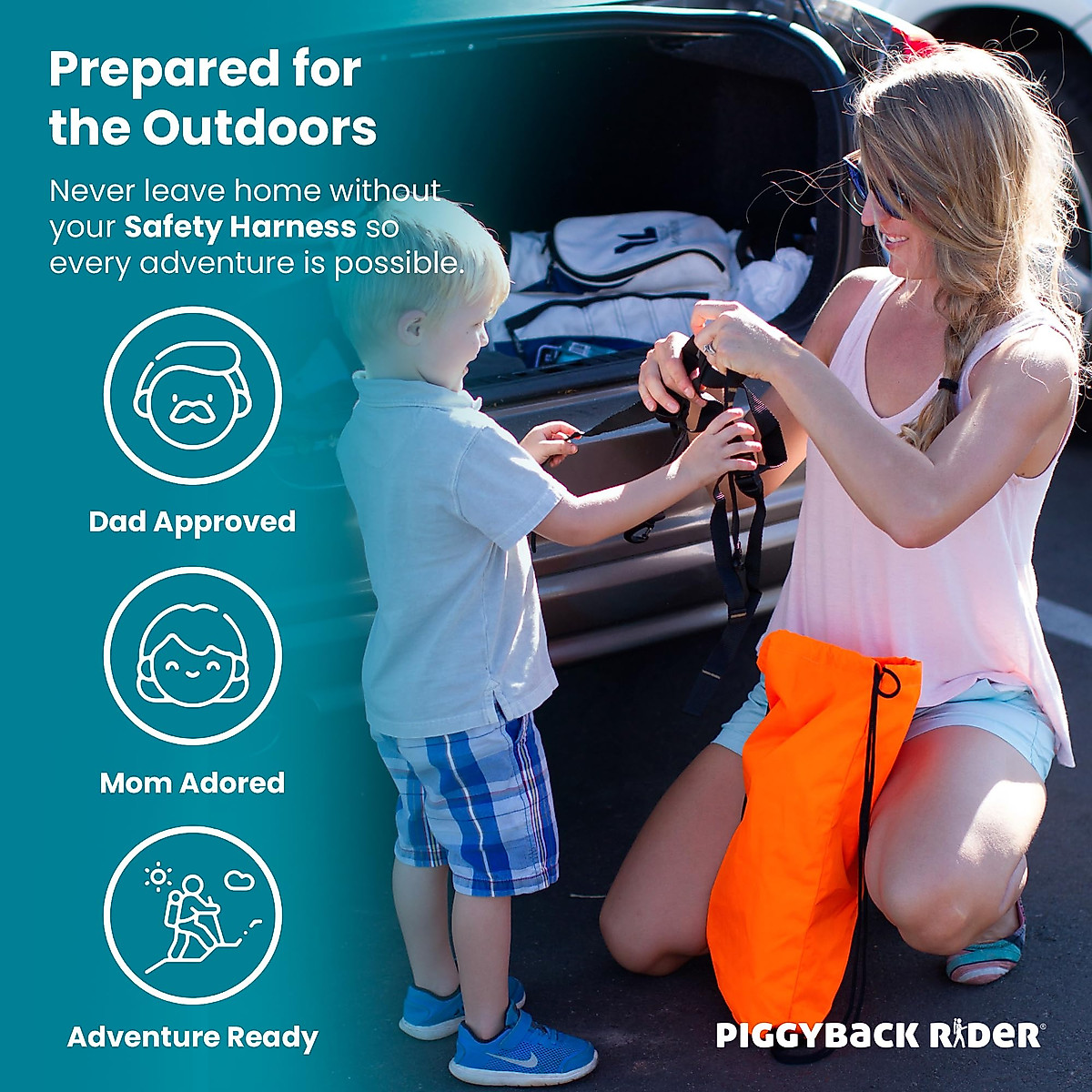 Piggyback Rider Child Safety Harness - Spare or Replacement for Standing Child Carrier Kids Safety Harness - Unisex Safety Harness for Kids - Fits 2 to 4 Years Old - for Travel, Events & More