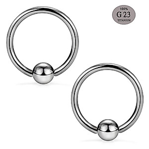 SCERRING 8PCS 14G G23 Titanium Captive Bead Ring Nose Rings Hoop Helix Daith Cartilage Tragus Earrings Nipple Eyebrow Body Piercing 10mm 12mm 14mm 16mm