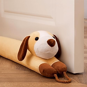 Sunolga 38" Weighted Door Draft Stopper Under Door Noise Air Stopper 2.4LB, Dog Shape Sound Proof Draft Guard for Doors and Windows