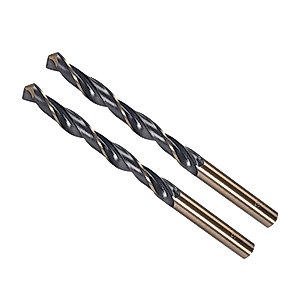 CoCud Twist Drill Bits, 8mm Cutting Edge, Titanium & Nitride Coated High Speed Steel 4341 Round Shank - (Applications: for Stainless Steel Drilling Machine), 2-Pieces