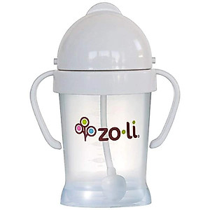 Weighted straw cup | ZoLi BOT Straw Sippy Cup Ash Grey, most loved training cup, toddler transition cup, sippy cup with handles