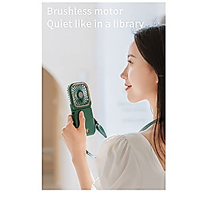 New 2021 Upgrade Handheld Fan Small Personal Fan with 3 Speeds Neck Rechargeable Portable Fan Powerful Mini USB Outdoor Fan Quiet Small Desk Fan Free Angle Good for Travel Home Office School - Pink