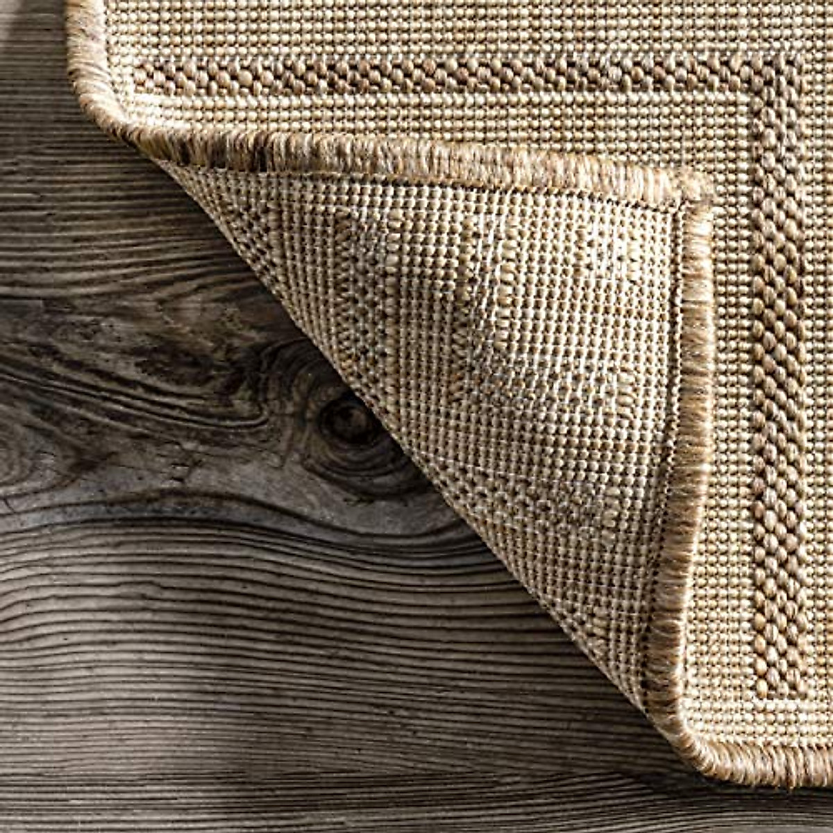 nuLOOM Asha Simple Border Indoor/Outdoor Area Rug, 5' x 8', Light Brown