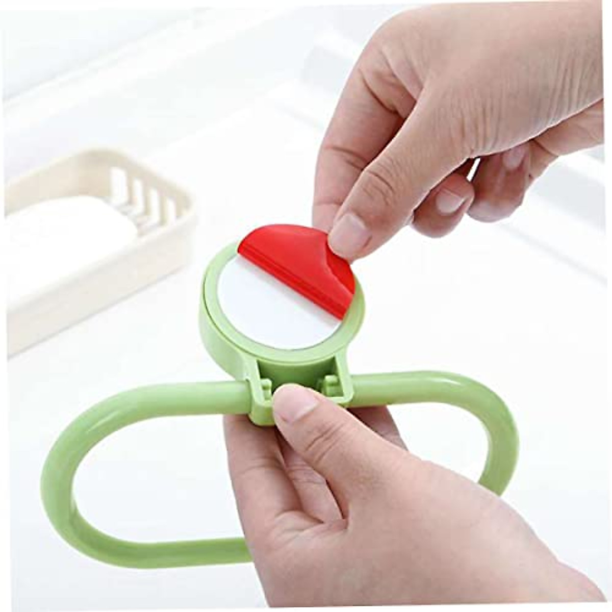 OSALADI 3pcs Adhesive for Self Holders Ring Bracket Plastic Rack Home Drill Hooks Toilet Swing Hanger Wall Shower Washroom Holder Self- Bath Hangers Storage Drilling Towel Round Mounted